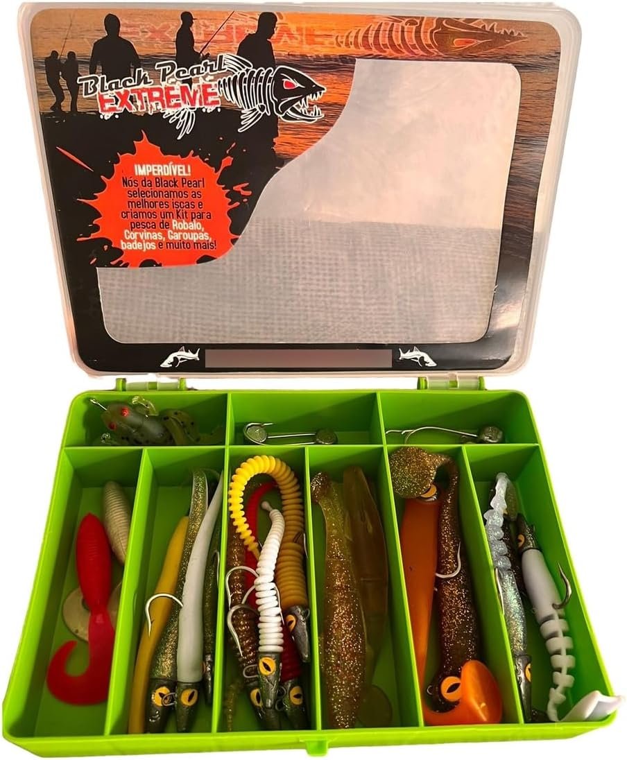 Kit Iscas Artificiais Tucunaré – 22 Iscas + 4 Jigs + Estojo - Mundo da Pesca